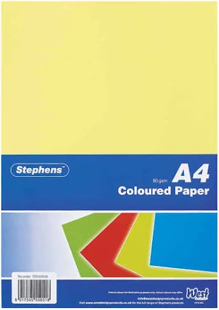 Paper – A4 Coloured, 125 Sheets | Suman Brothers