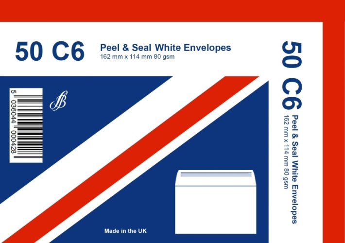 Envelopes – C6 (114 × 162mm), White, Peel & Seal, 80gsm, Pack of 50 ...