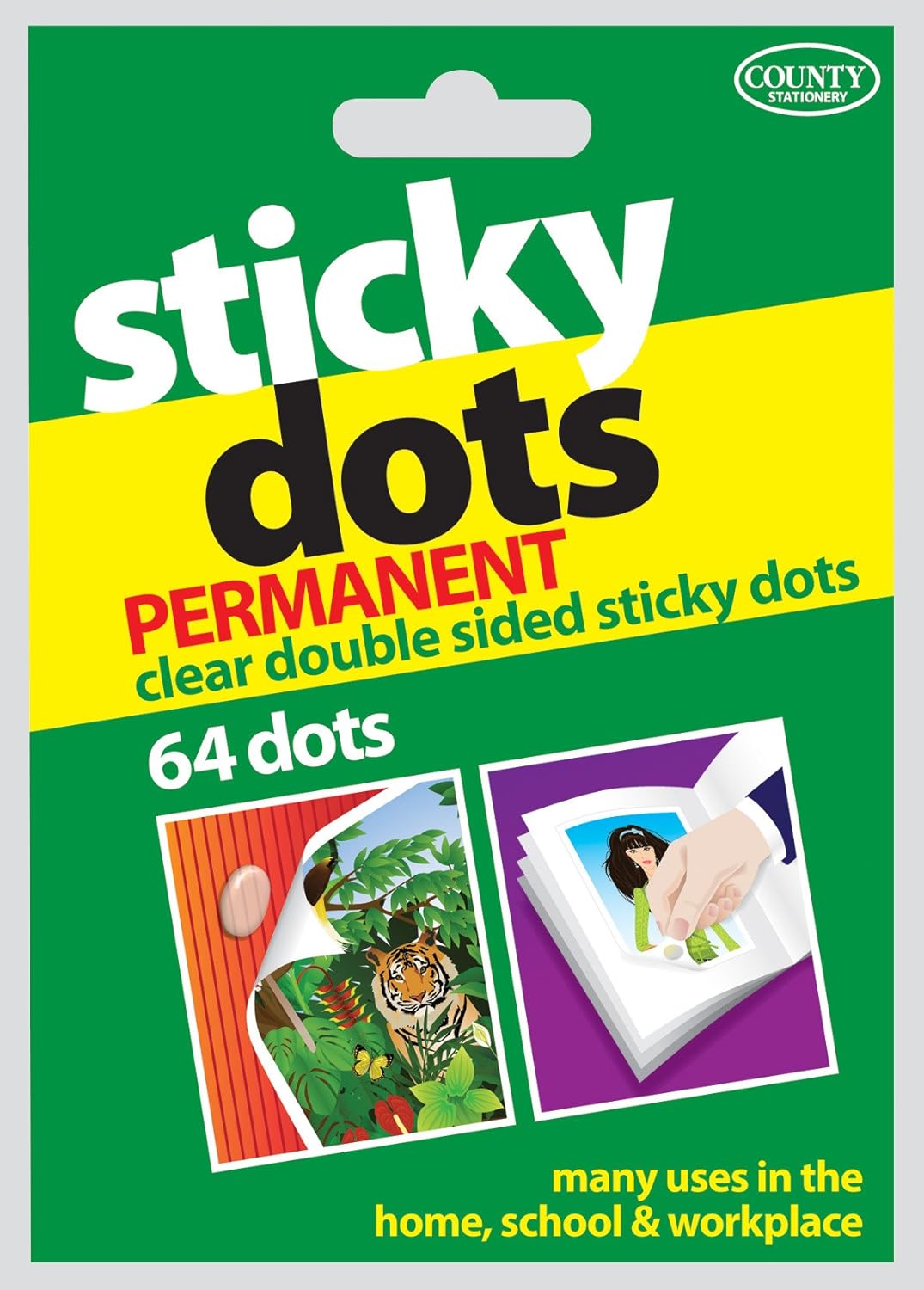 Sticky Dots – County, 64 Permanent Dots (Pack of 12) | Suman Brothers